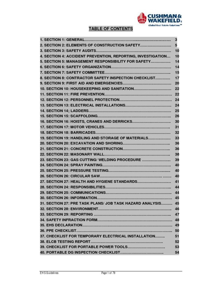 EHS Guidelines | PDF | First Aid | Occupational Safety And Health
