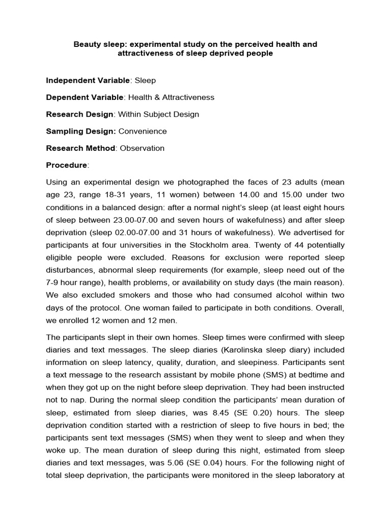 Exp Notes | PDF | Sleep | Sleep Deprivation