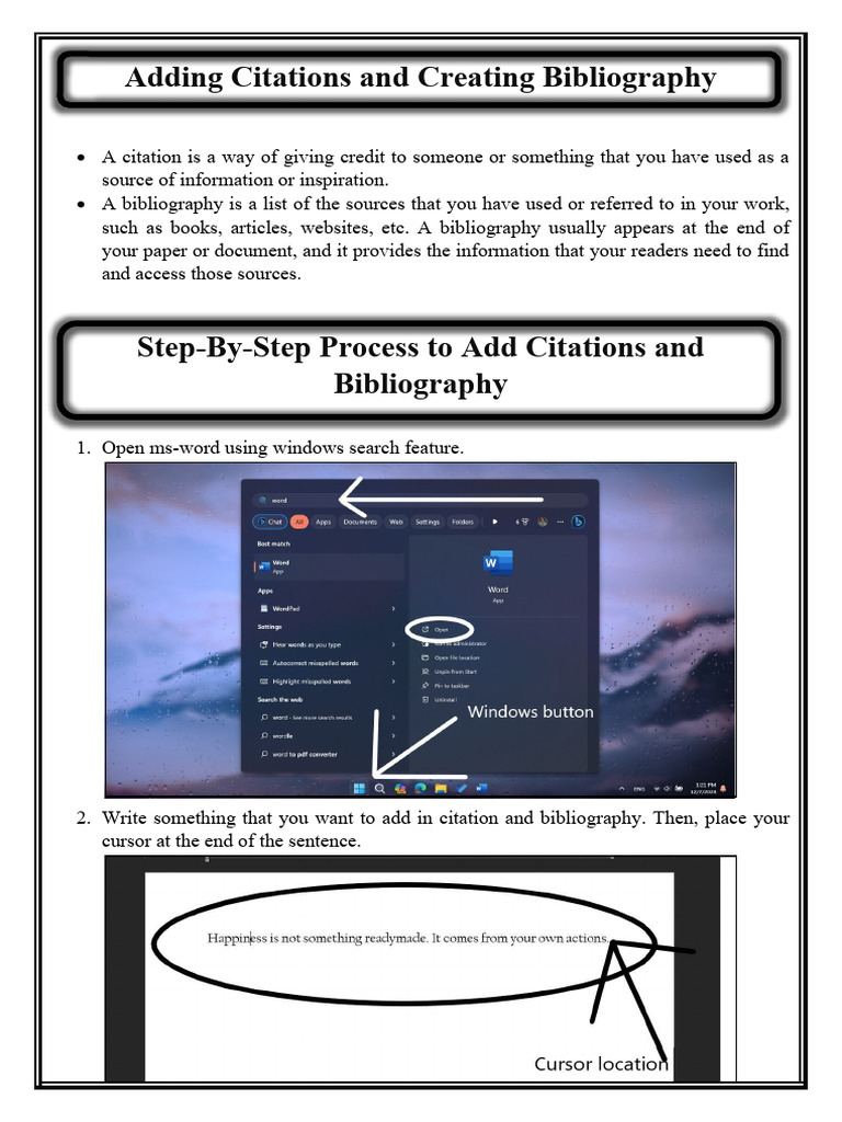 Adding Citations and Creating Bibliography | PDF | Computers