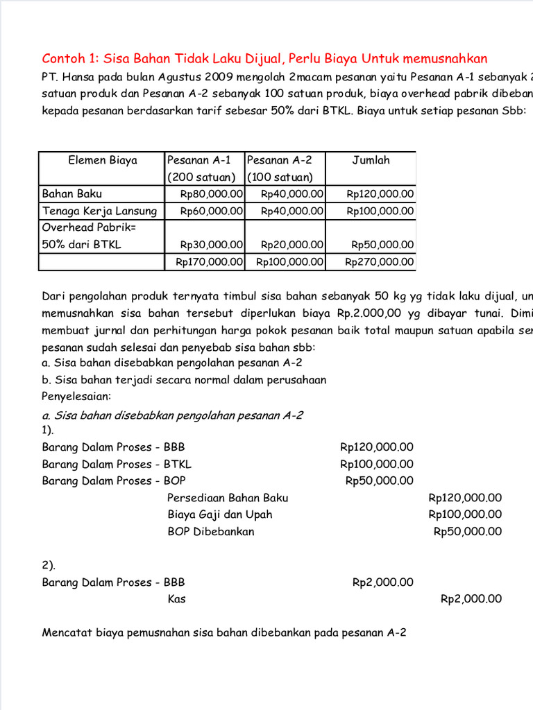 Dokumen - Tips Sisa Bahan Produk Rusak Cacat HP Pesanan | PDF ...