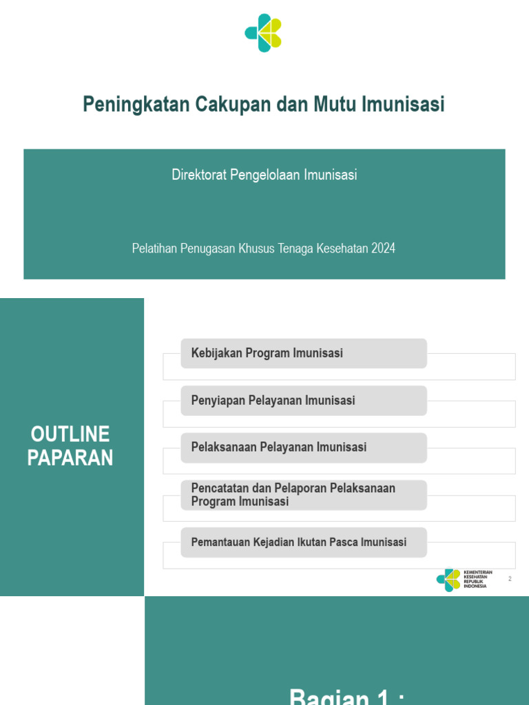 Peningkatan Cakupan Dan Mutu Imunisasi Update Materi Penugasan | PDF