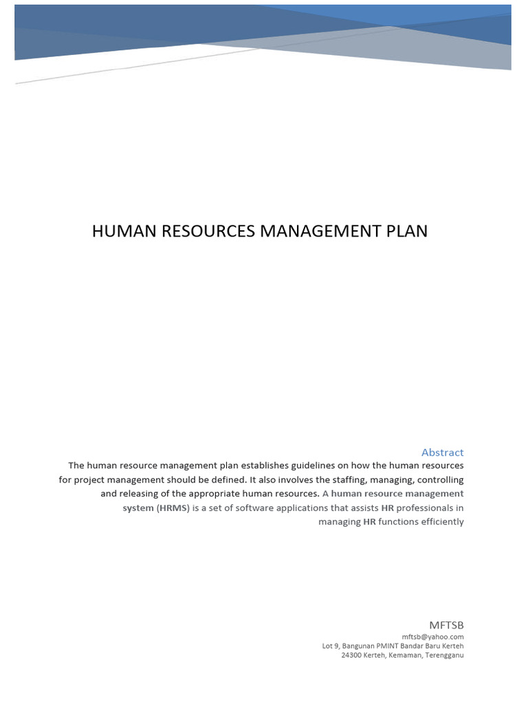 HR Management Plan Guide | PDF | Human Resources | Human Resource ...