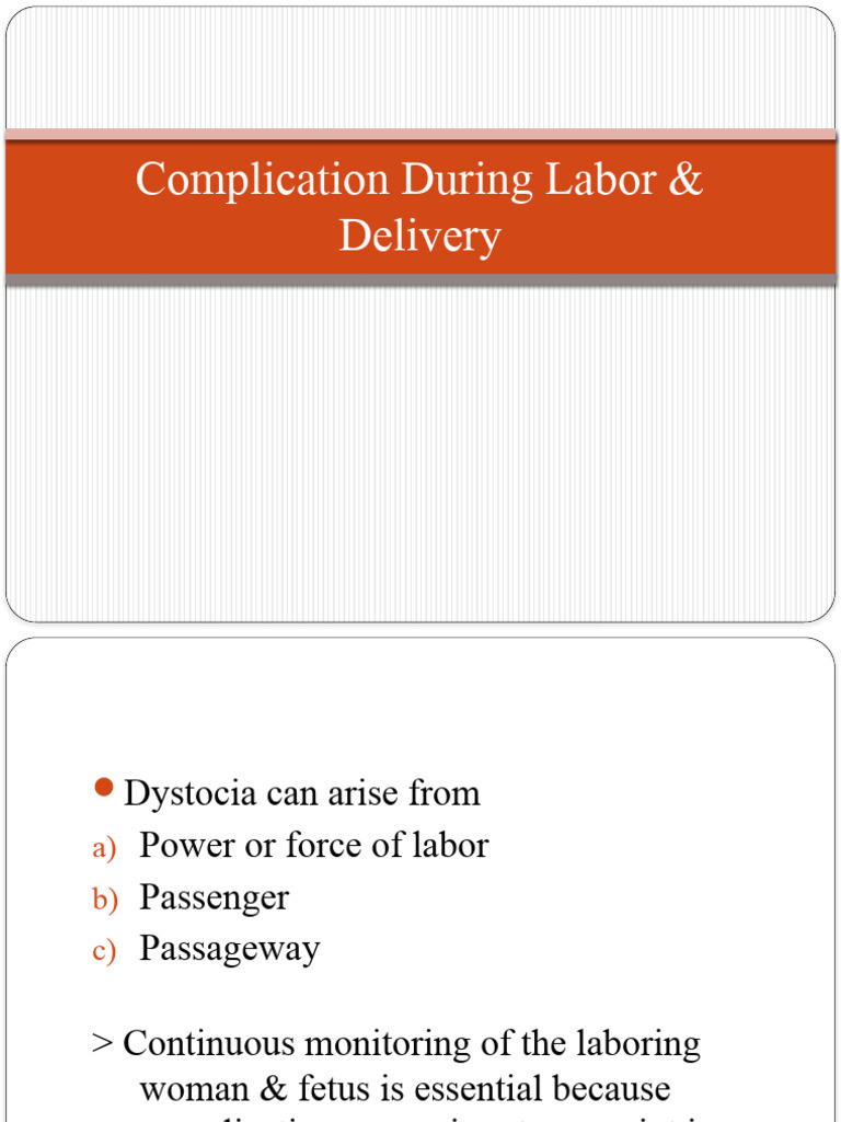 Complication During Labor Delivery | PDF | Childbirth | Uterus