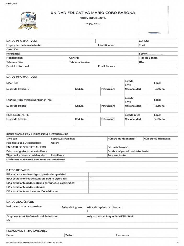 Plan Till A Ficha Estudi A Ntil | PDF | Documento de identidad