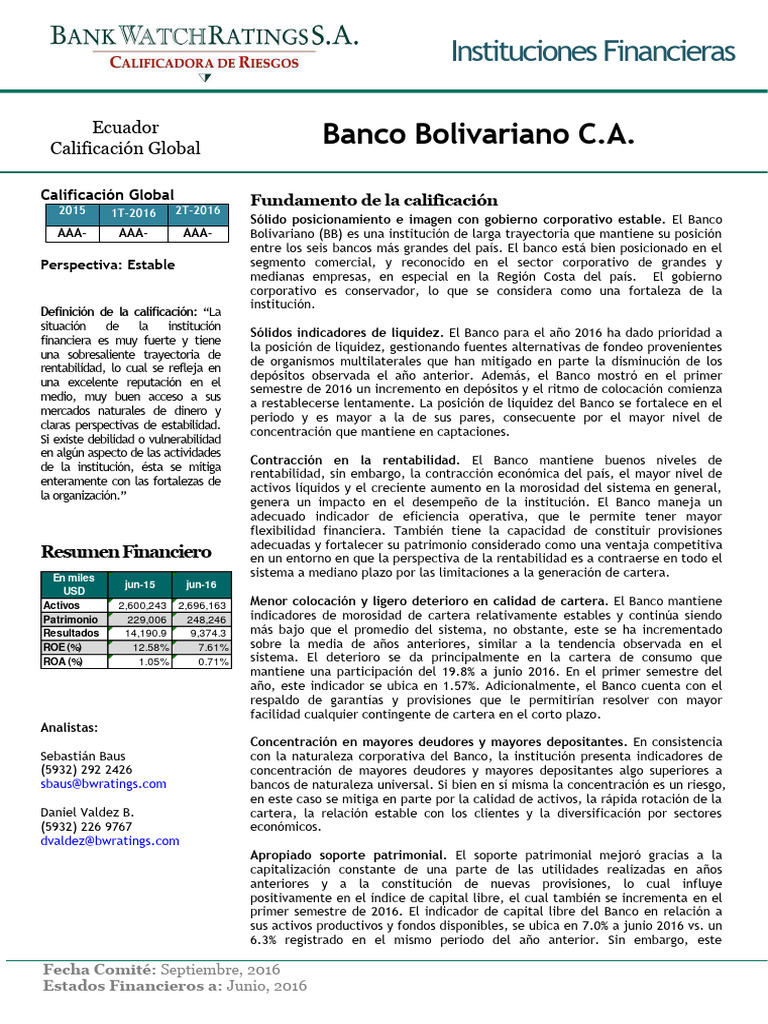 Informe Global Bolivariano 2016 junio | PDF | Bancos | Ecuador