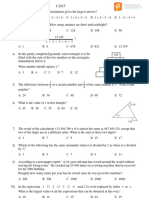 UK Junior Mathematical Challenge 2015 Rules | PDF | Area | Numbers