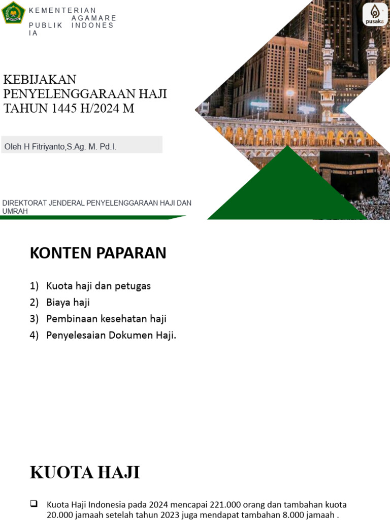DINKES Kebijakan Penyelenggaraan Haji 2023 | PDF | Pengelolaan Keuangan ...