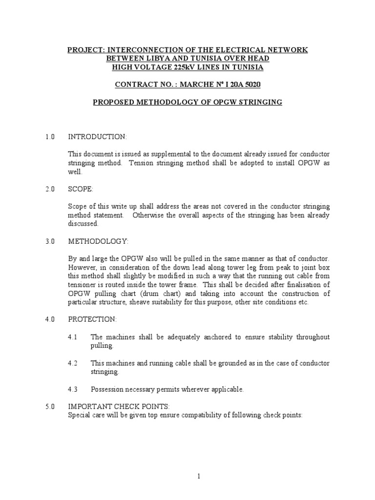 Opgw Stringing | PDF | Wire | Manufactured Goods