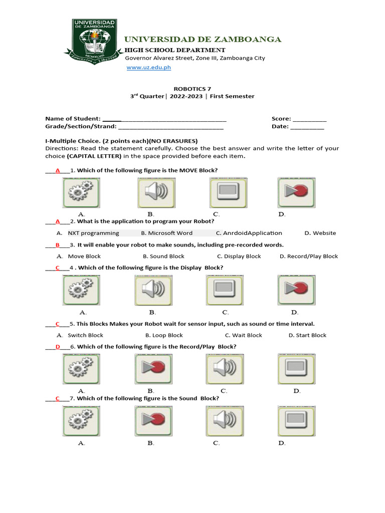 ROBOTICS 7 3rd Quarter | PDF | Computing