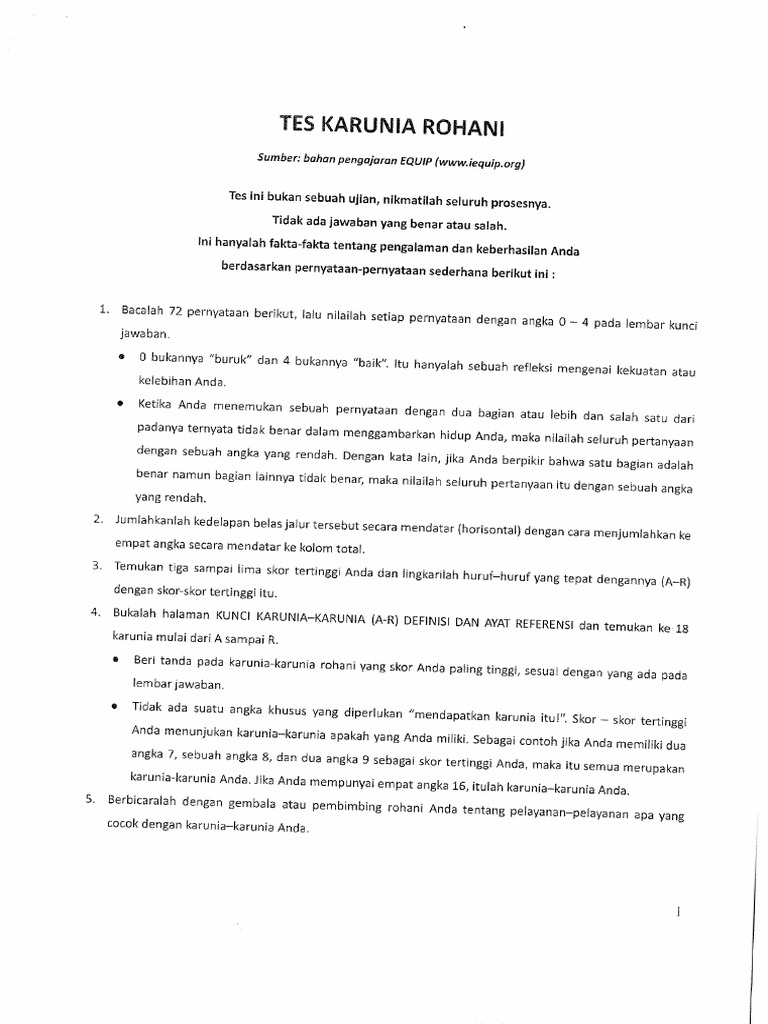 Tes Karunia Roh | PDF