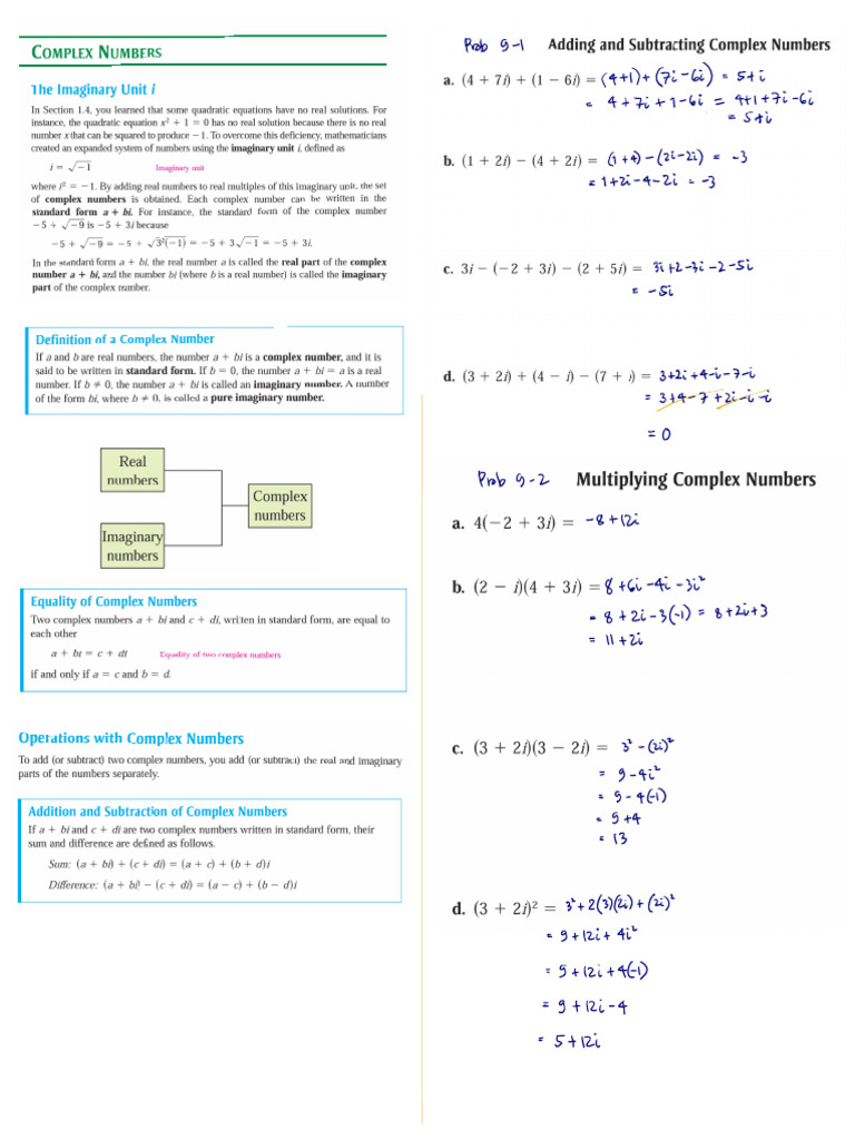 Lesson 9 Notes and Exercises | PDF
