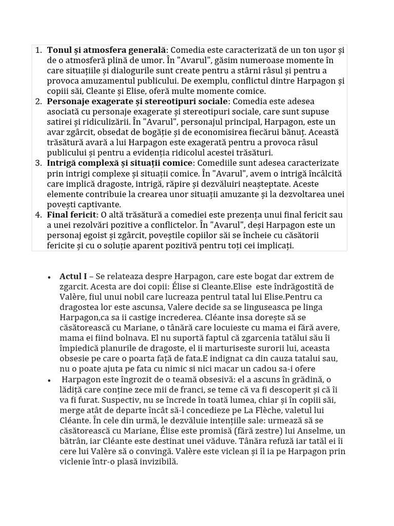 Avarul Comedie | PDF