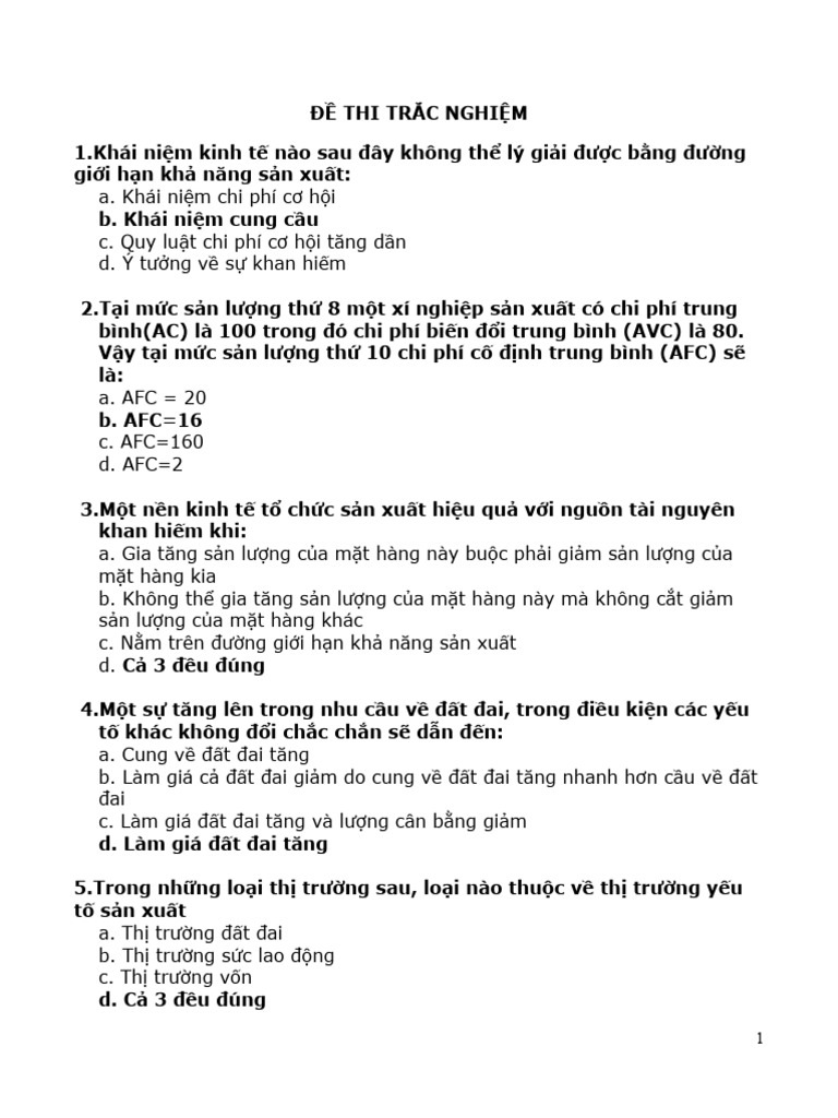 Trac - Nghiem - Co Dap An | PDF