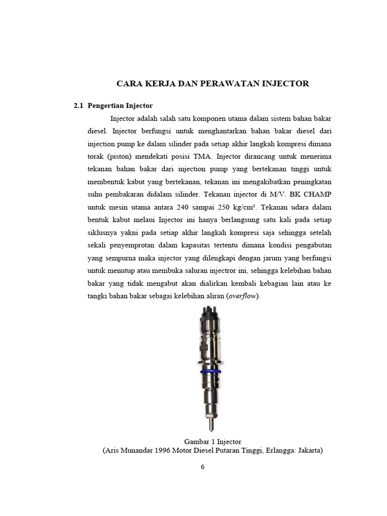 Cara Kerja Dan Perawatan Injektor | PDF