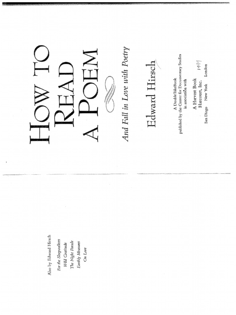 How To Read A Poem | PDF