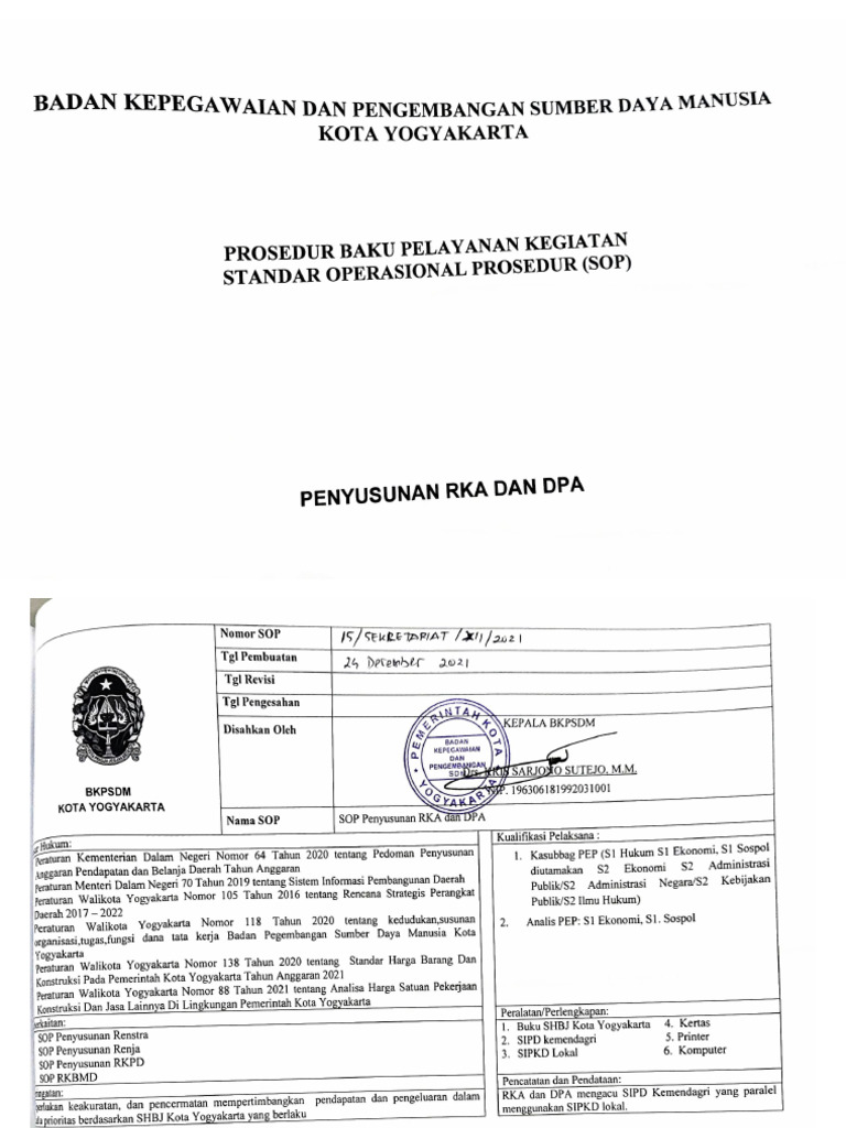 Penyusunan Rka Dan Dpa 548 | PDF
