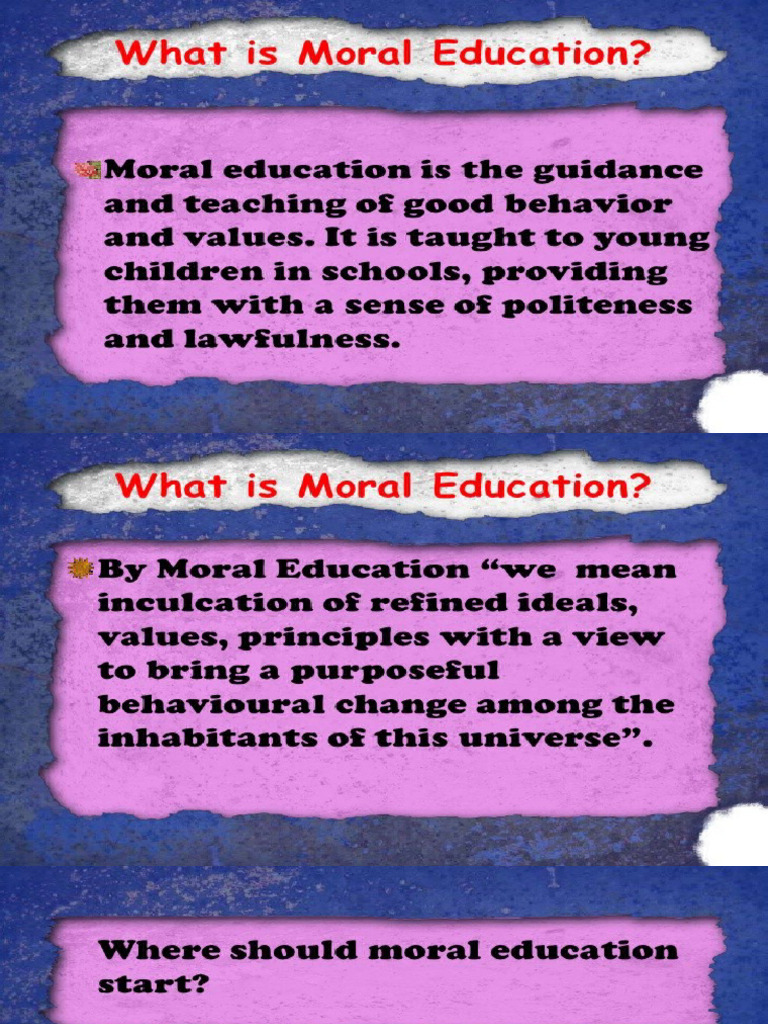 Importance of Moral Education in Schools | PDF