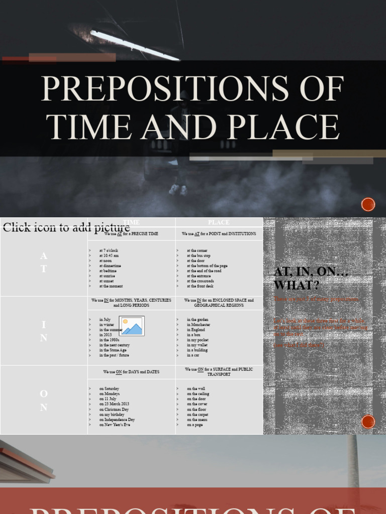 Prepositions of Place and Time Conversation Topics Dialogs Flashcards ...