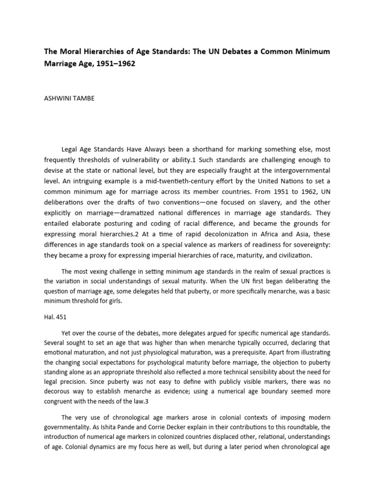 Ashwini Tambe - The Moral Hierarchies of Age Standards | PDF | Marriage ...