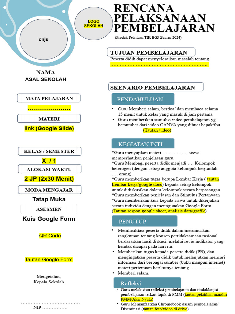 Template Pelatihan TIK BGP Banten 2024 | PDF | Seni