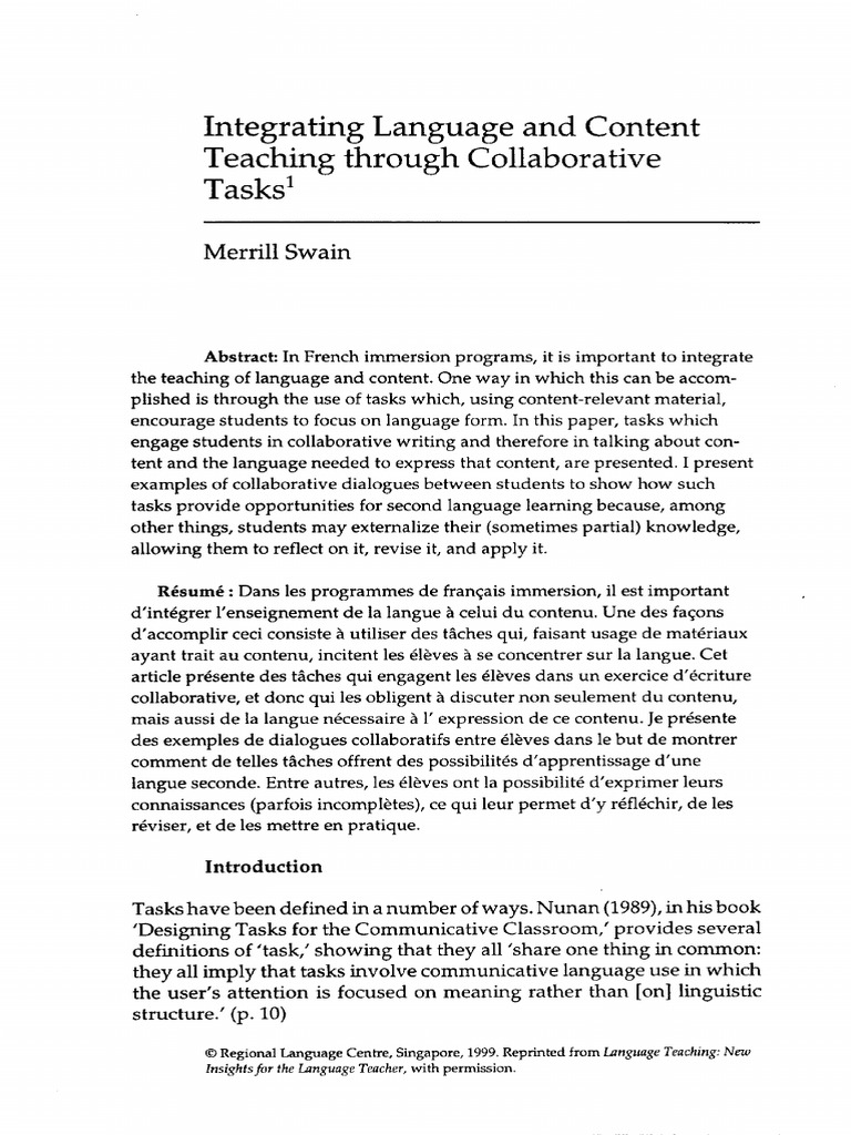 Integrating Language and Content Teaching Through | PDF