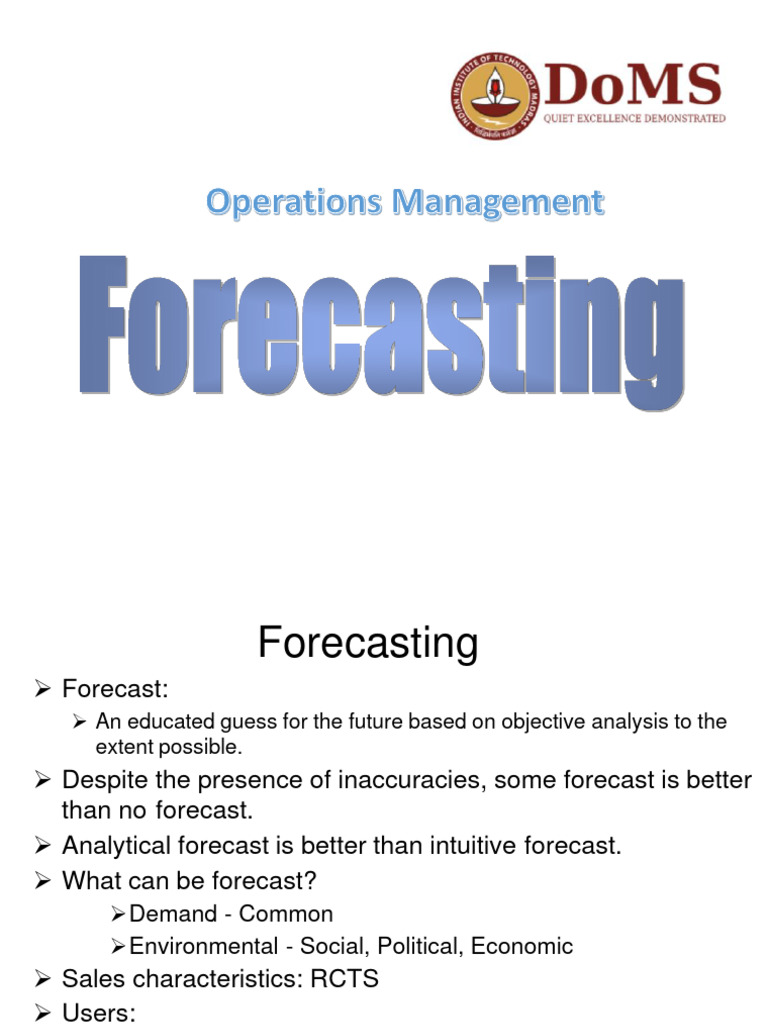 OM Forecasting | PDF | Linear Regression | Confidence Interval