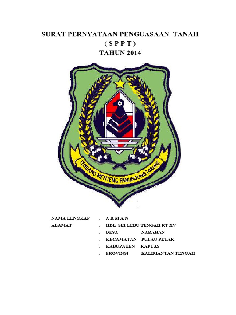 Surat Pernyataan Penguasaan Tanah (SPPT) | PDF