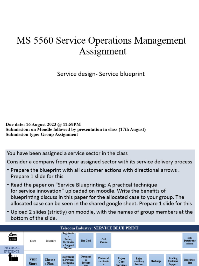 Telecom Service Blueprint Assignment | PDF | Telecommunications | Computing