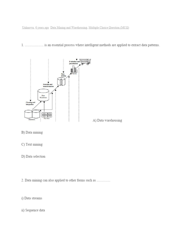 Kumarasd DM MCQ VIMP | PDF | Data Mining | Data