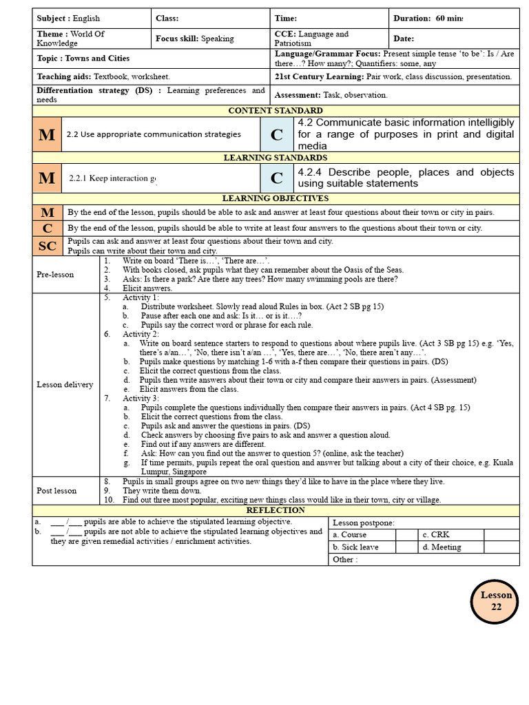 Lesson 22 Consolidation SC | PDF