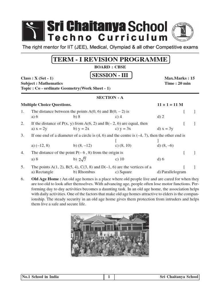 Coordinate Geometry Session - 3 (Set - 1) | PDF