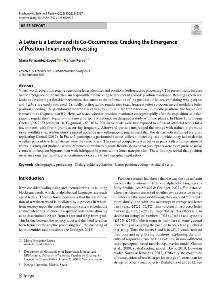 A Letter Is A Letter and Its Co Occurrences: Cracking The Emergence of ...
