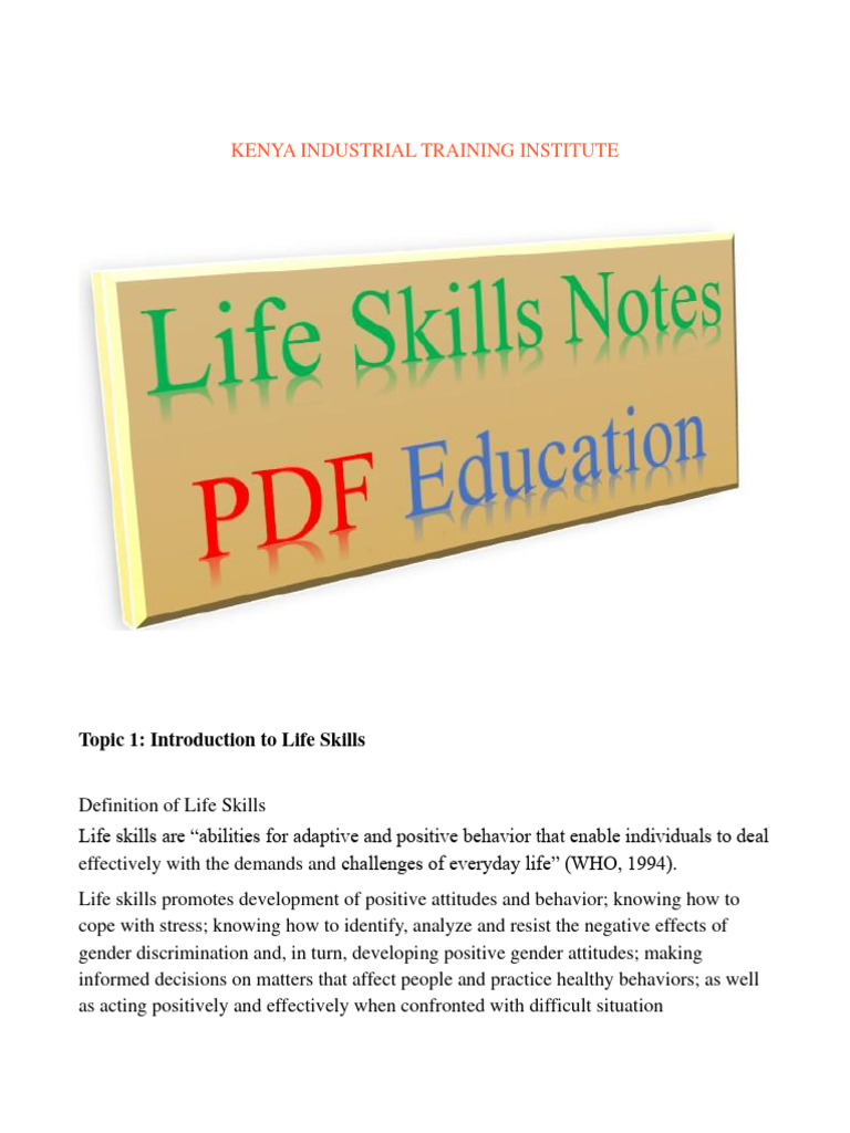 K.I.T.I Life Skills Notes-1 - 095520 | PDF | Self Esteem | Empathy