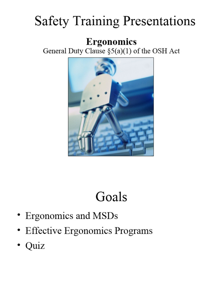 Ergonomics & MSD Safety Training | PDF