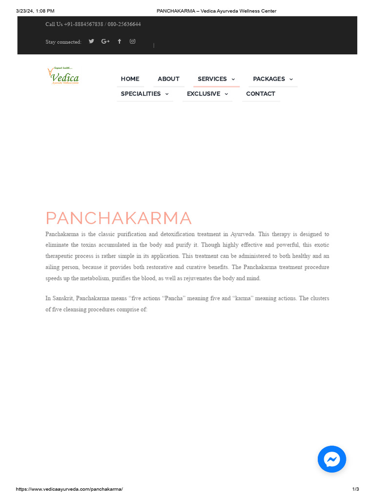 PANCHAKARMA - Vedica Ayurveda Wellness Center | PDF | Ayurveda | Vomiting