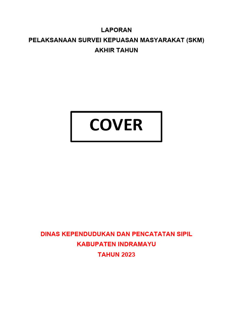 Template Laporan SKM (Upp) Tahun 2023 | PDF