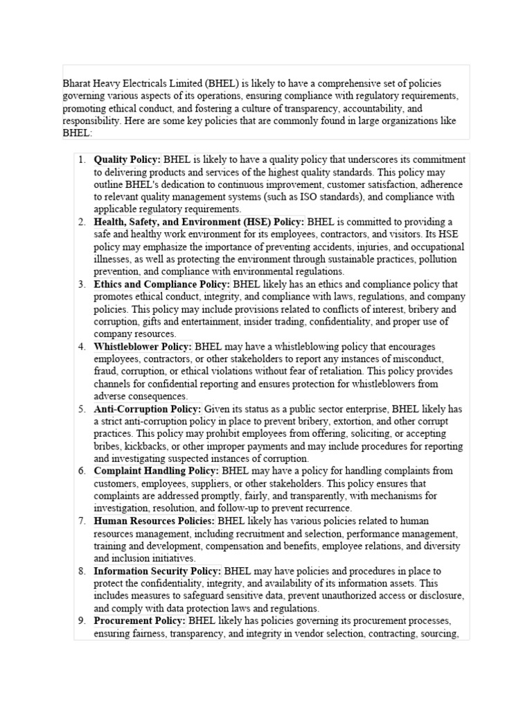 POLICIES | PDF | Procurement | Corruption