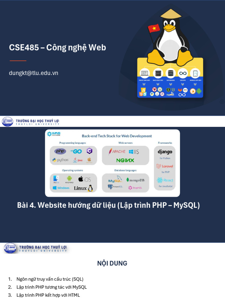 CSE485 - L4 - PHP MySQL | PDF