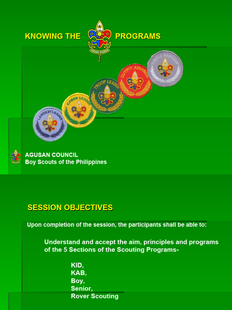 Knowing The Program Sectional Program | PDF | Scouting | Boy Scouts Of ...