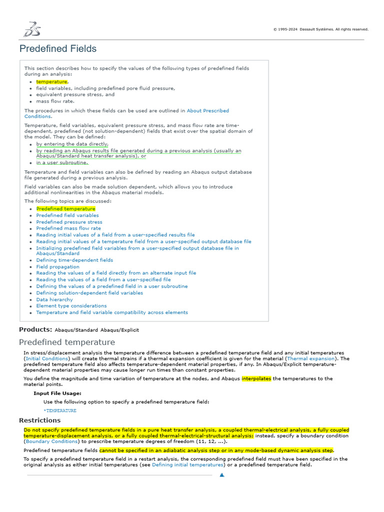 Predefined Fields - 2021x - Dsdoc | PDF | Fluid Dynamics | Young's Modulus