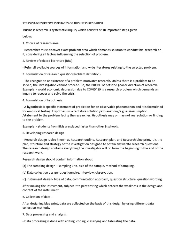 Research Process | PDF | Hypothesis | Sampling (Statistics)