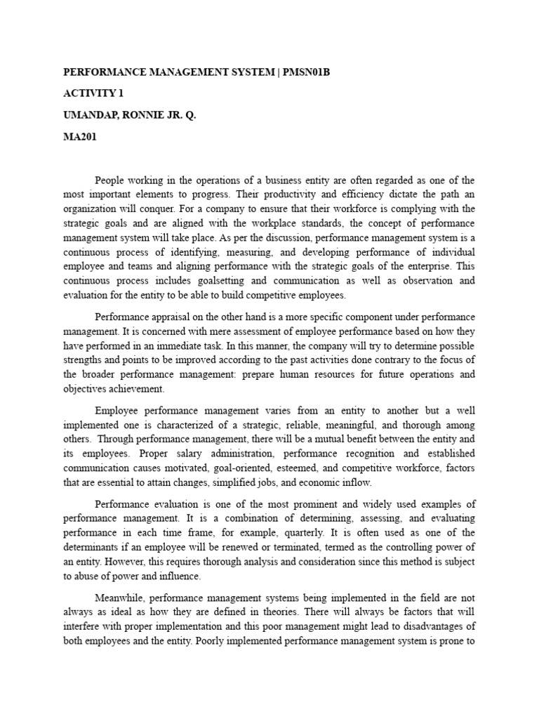 Performance Management System | PDF | Performance Appraisal | Employment