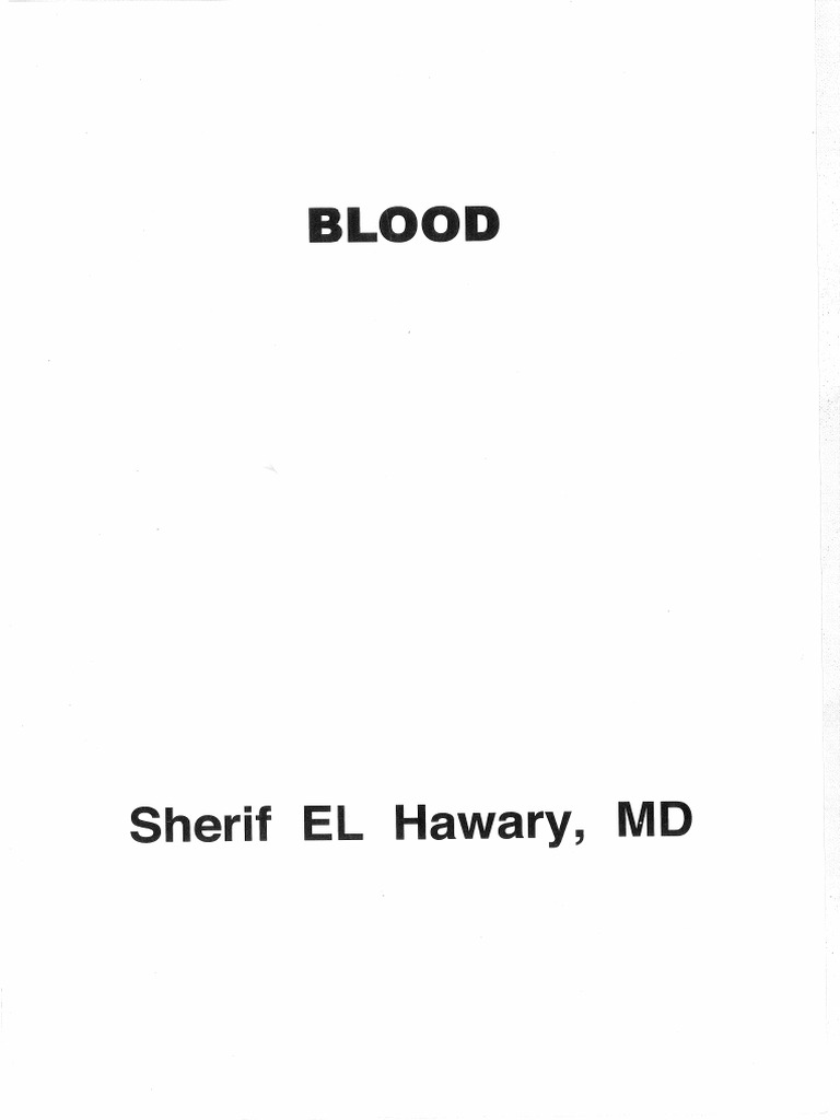 Blood - DR Sherif El Hawary | PDF