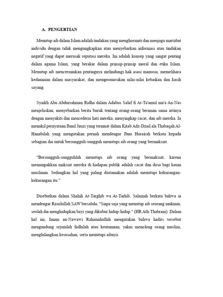 Menutup Aib dalam Islam | PDF | Agama & Spiritualitas