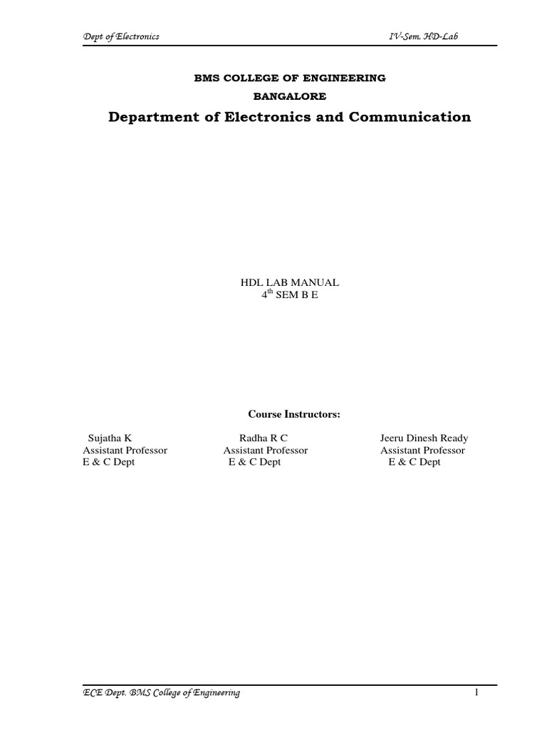 HDL Manual New | PDF | Logic Gate | Vhdl