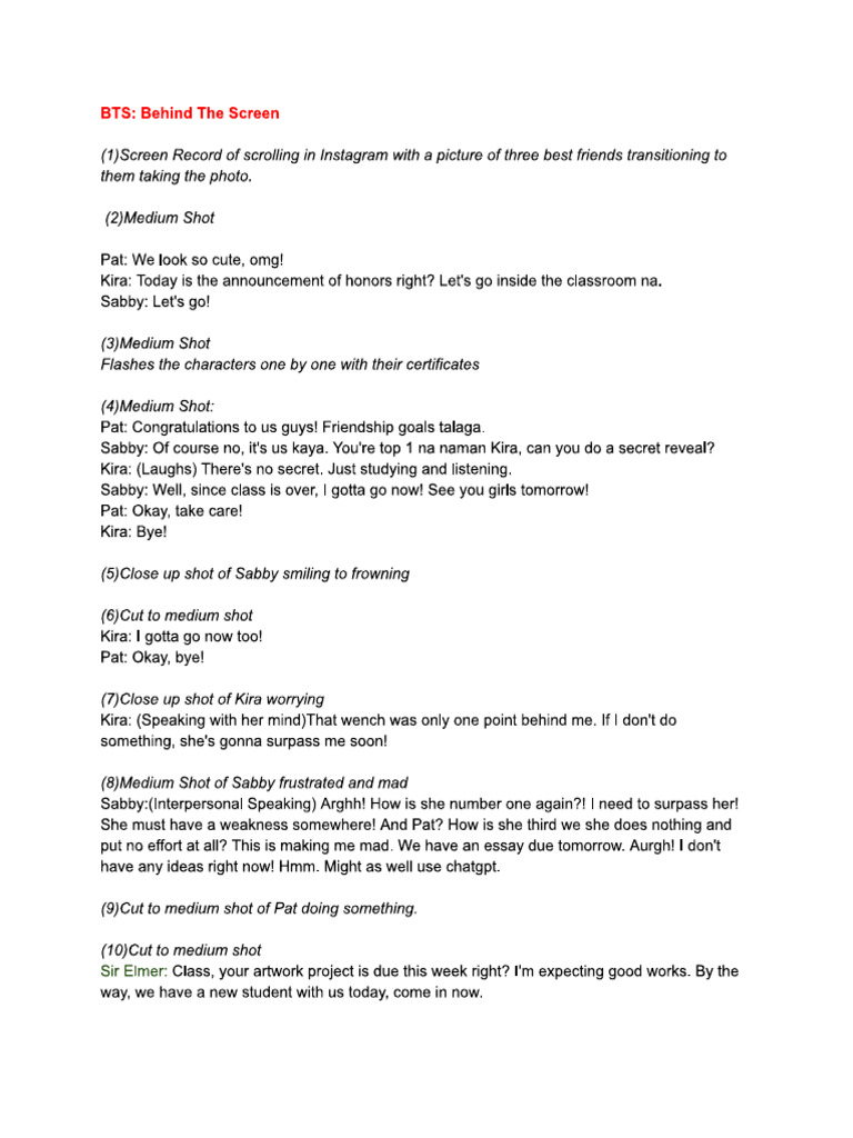 Bts Behind The Screen - Docx2 | PDF