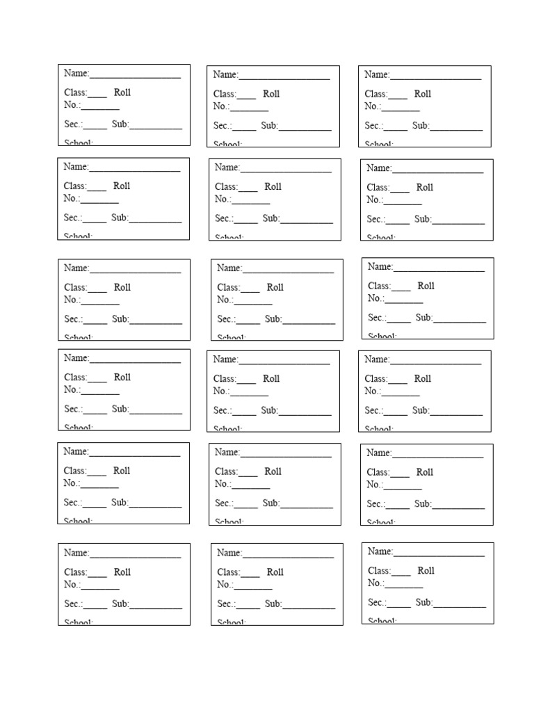 Book Labels | PDF Book Labels | PDF