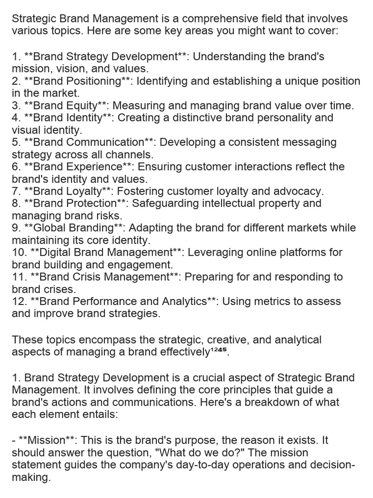 Strategic Brand Management Refined Version | PDF | Brand | Crisis ...