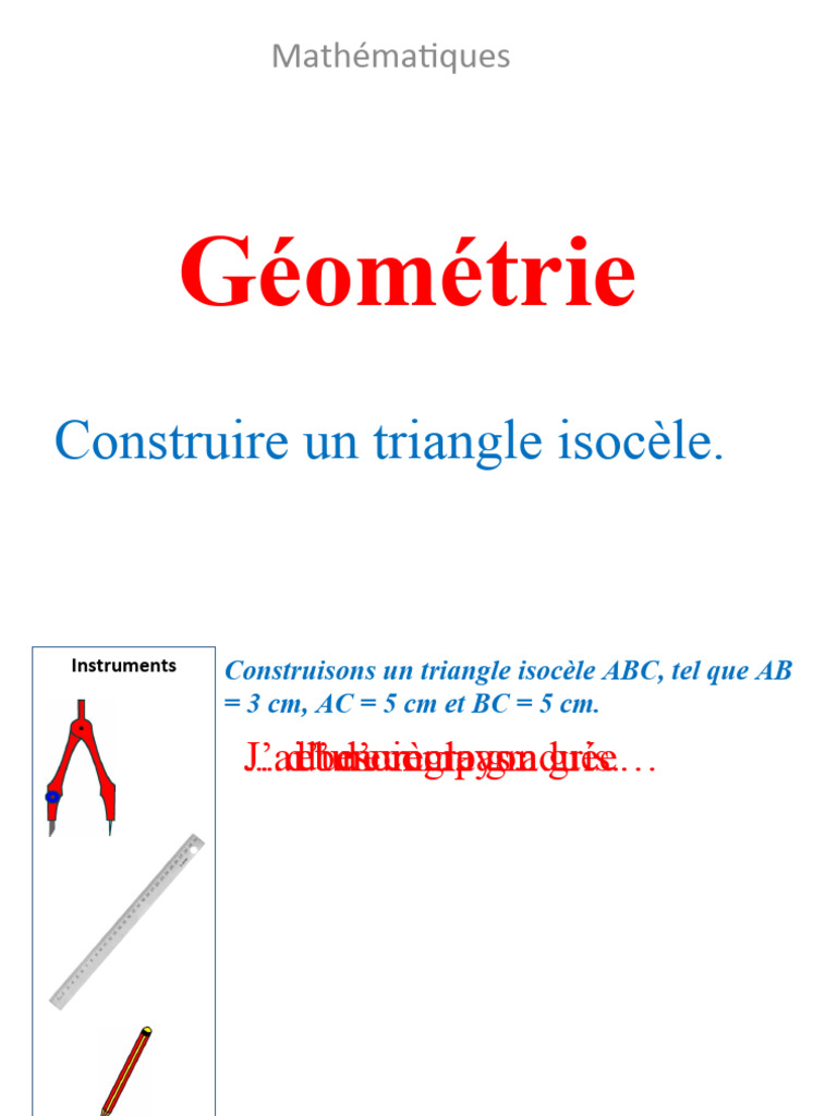 Construire un triangle isocèle facilement | PDF | Triangle | Cercle
