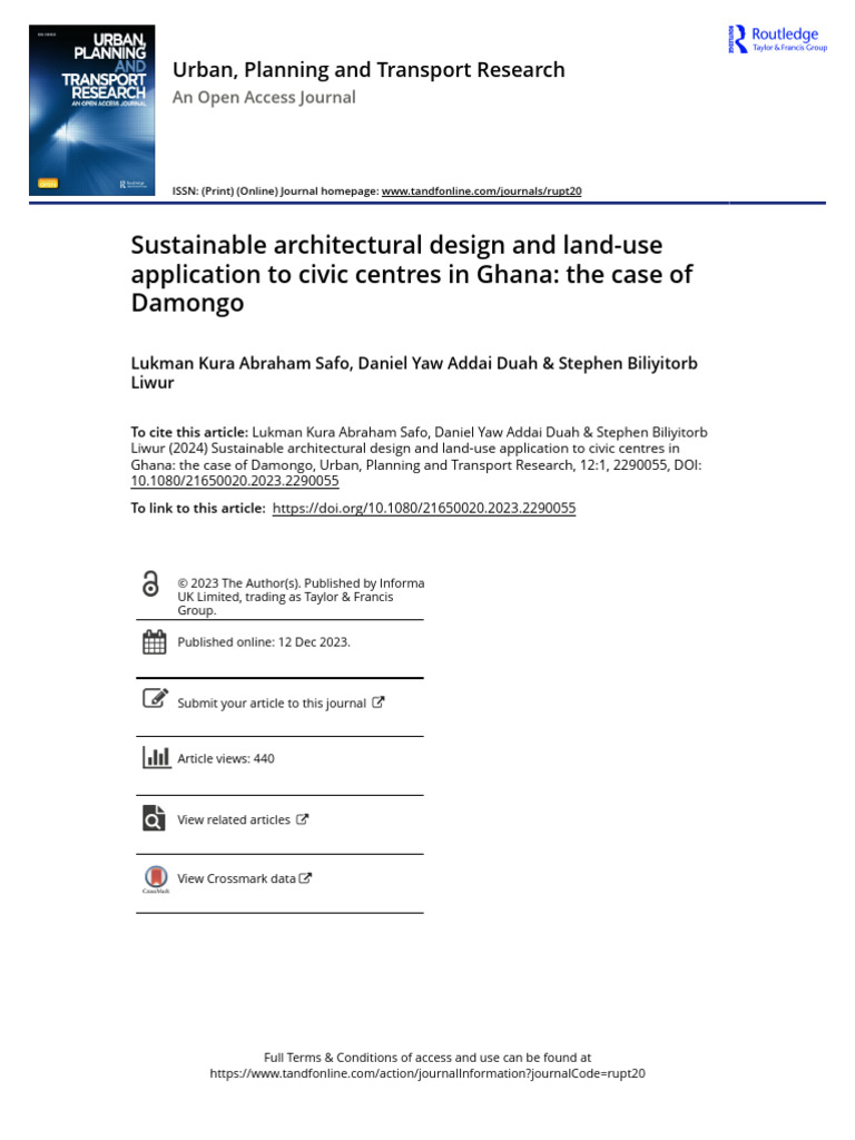 Sustainable Architectural Design and Land-Use Application To Civic Centres in Ghana The Case of ...